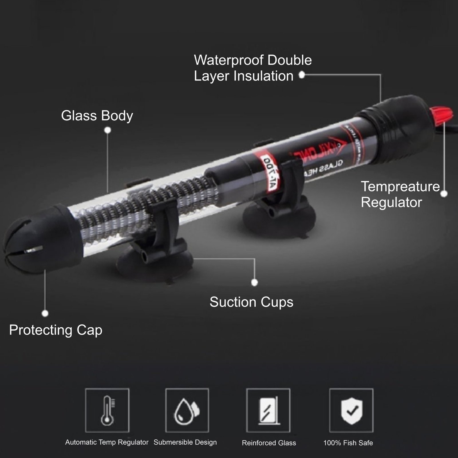 Aquarium Heater 100 Watt – Kitty&Koi